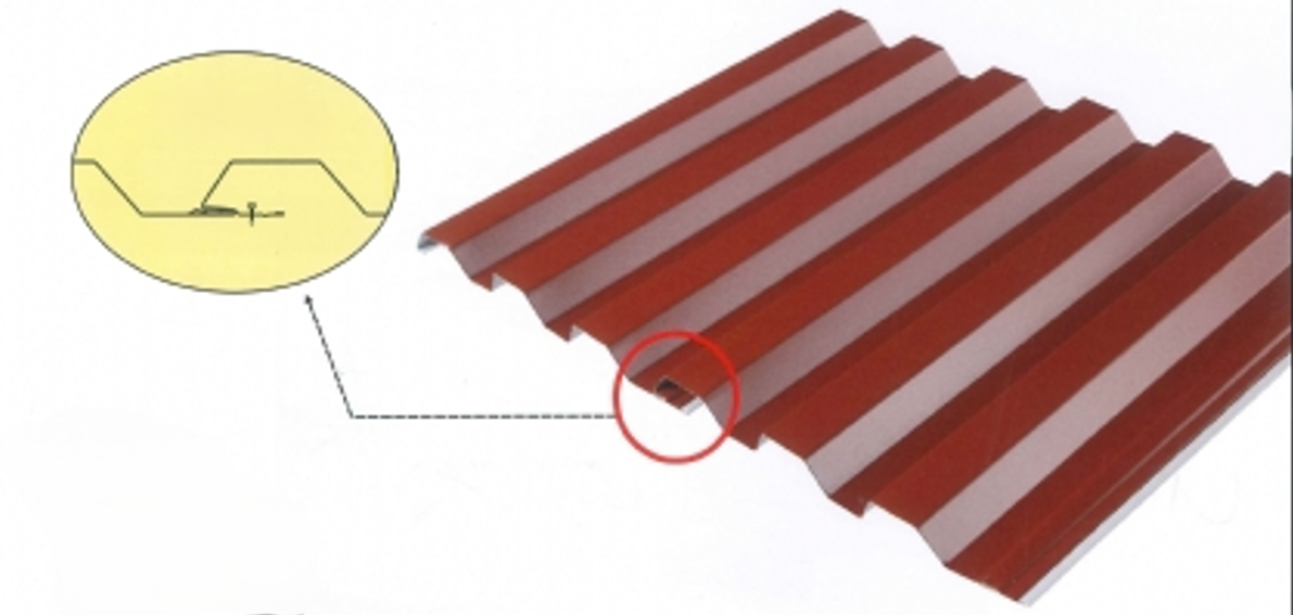 Corrugated metal sheets connection method